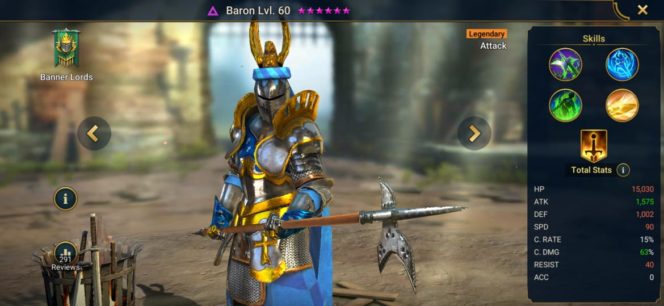 Raid Shadow Legends Baron Build – Artifacts & Masteries Guide